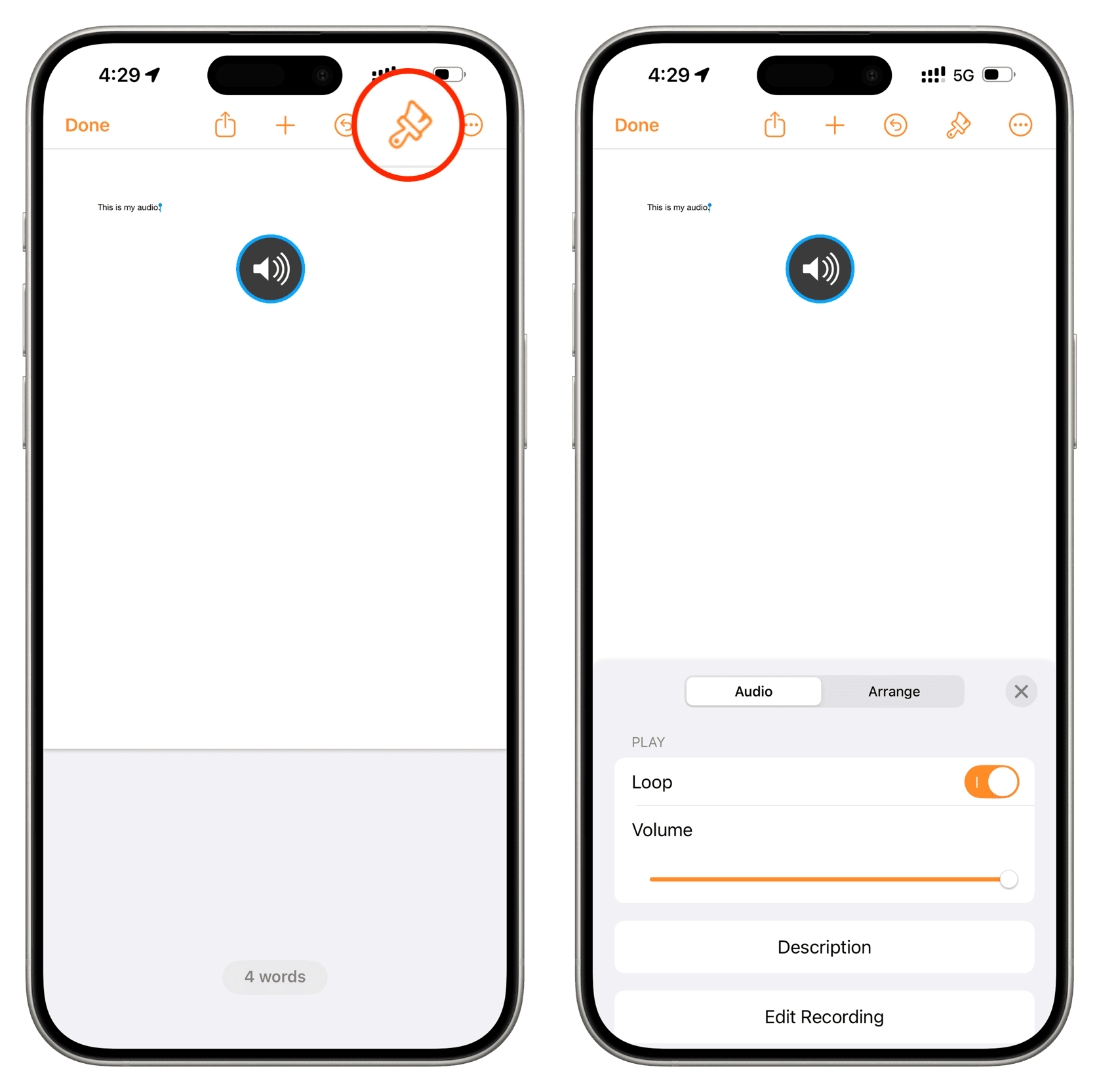 How to record audio in Apple Pages, Numbers and Keynote